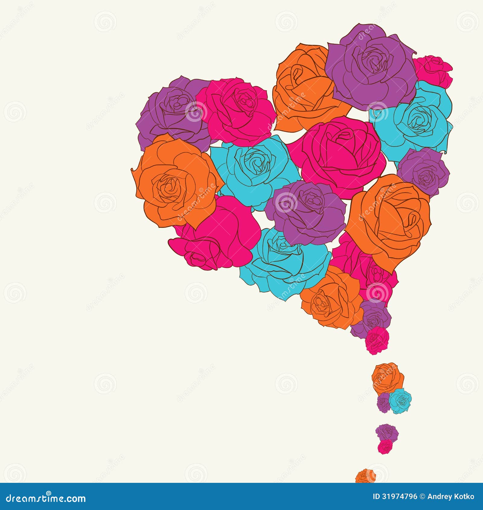 Pink roses heart shape. stock vector. Illustration of love - 31974796