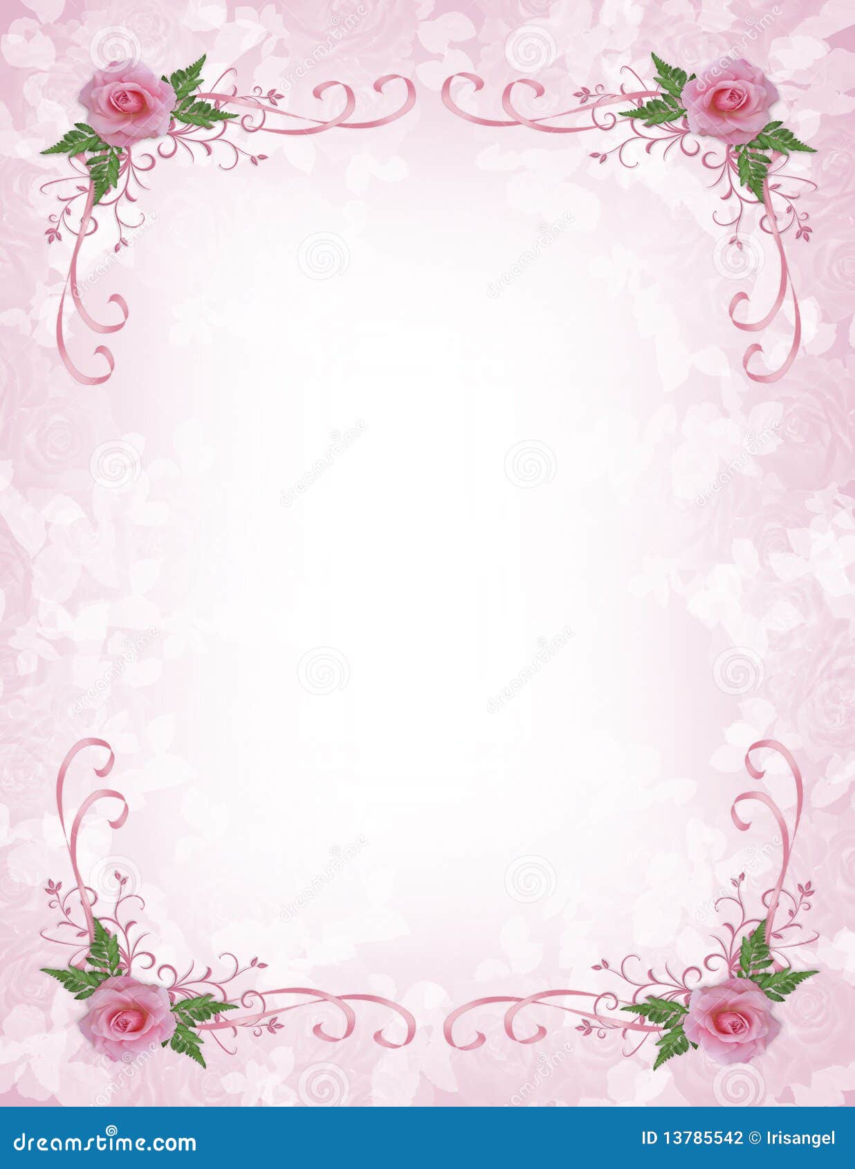 Pink Roses Invitation Border Stock Photography - Image: 13785542