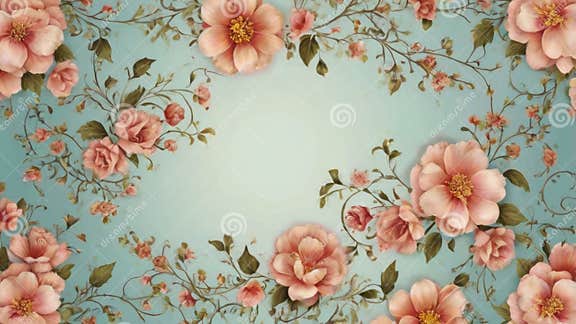 Pink Roses on a Light Blue Background Stock Illustration - Illustration ...