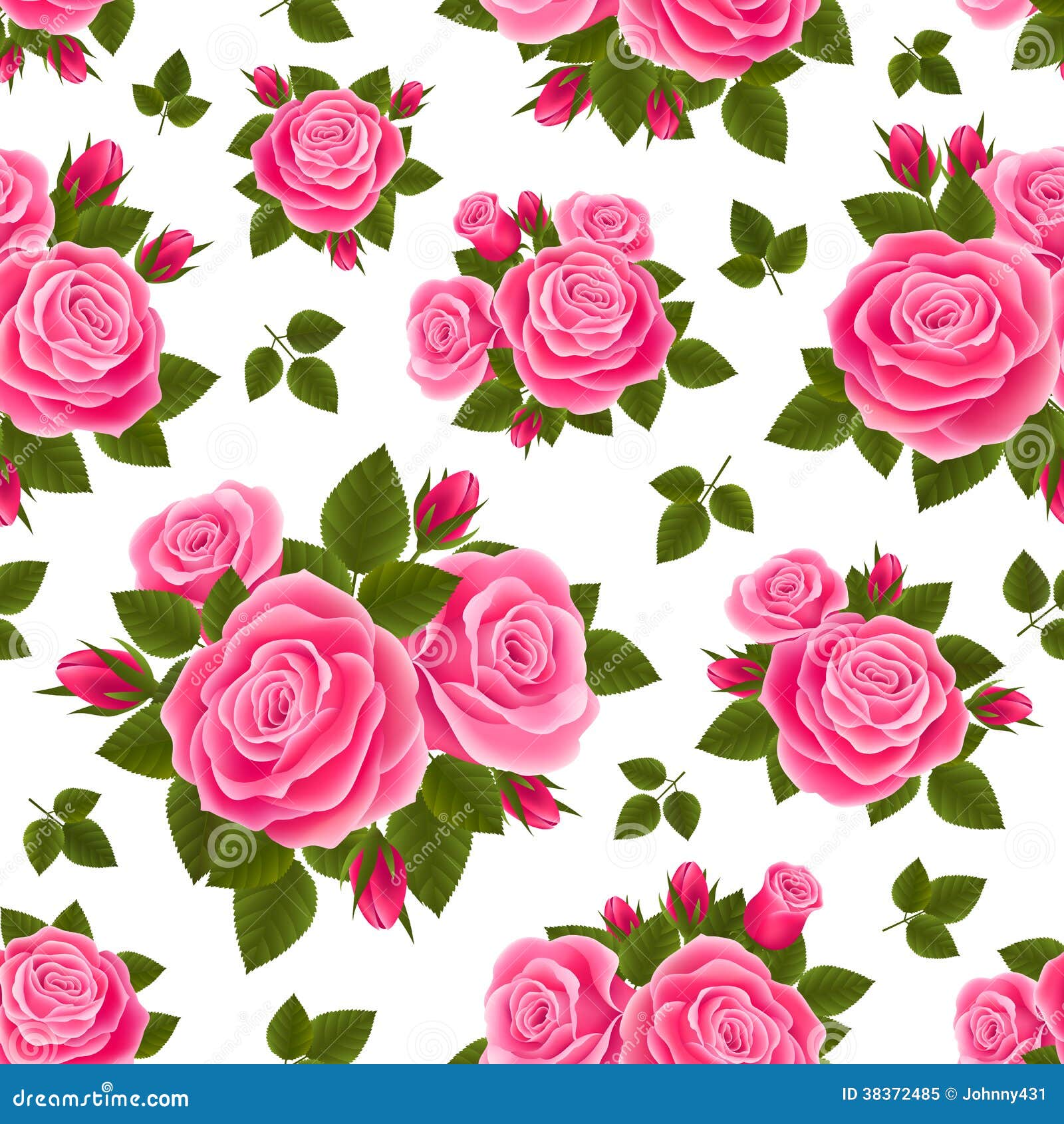 Pink roses pattern stock vector. Illustration of cliche - 38372485