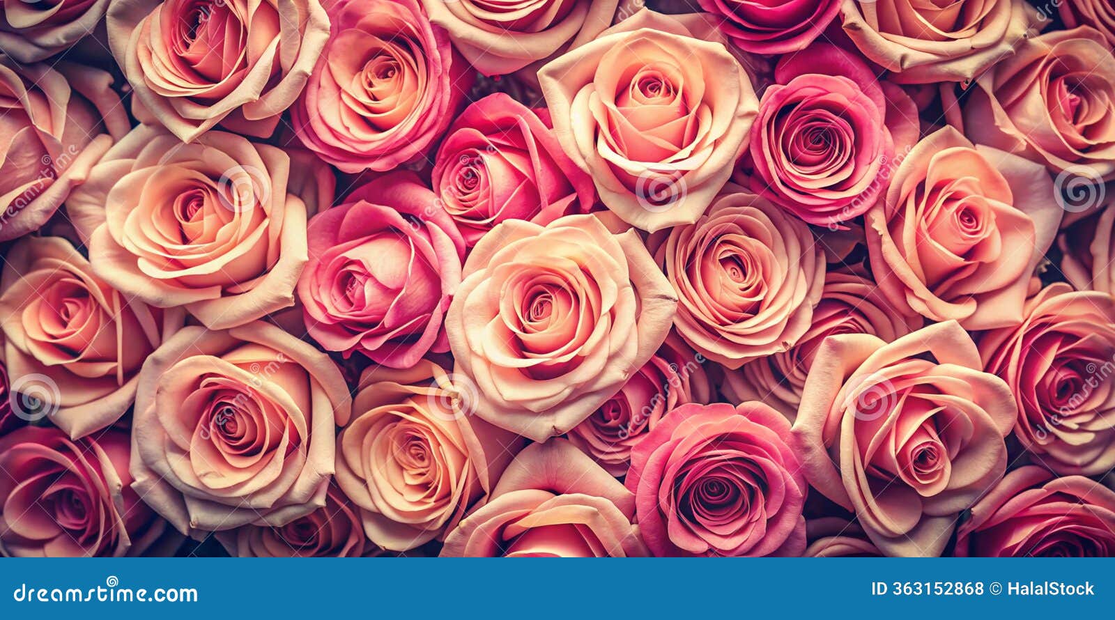 Pink Roses with Retro Filter Background Stock Illustration ...