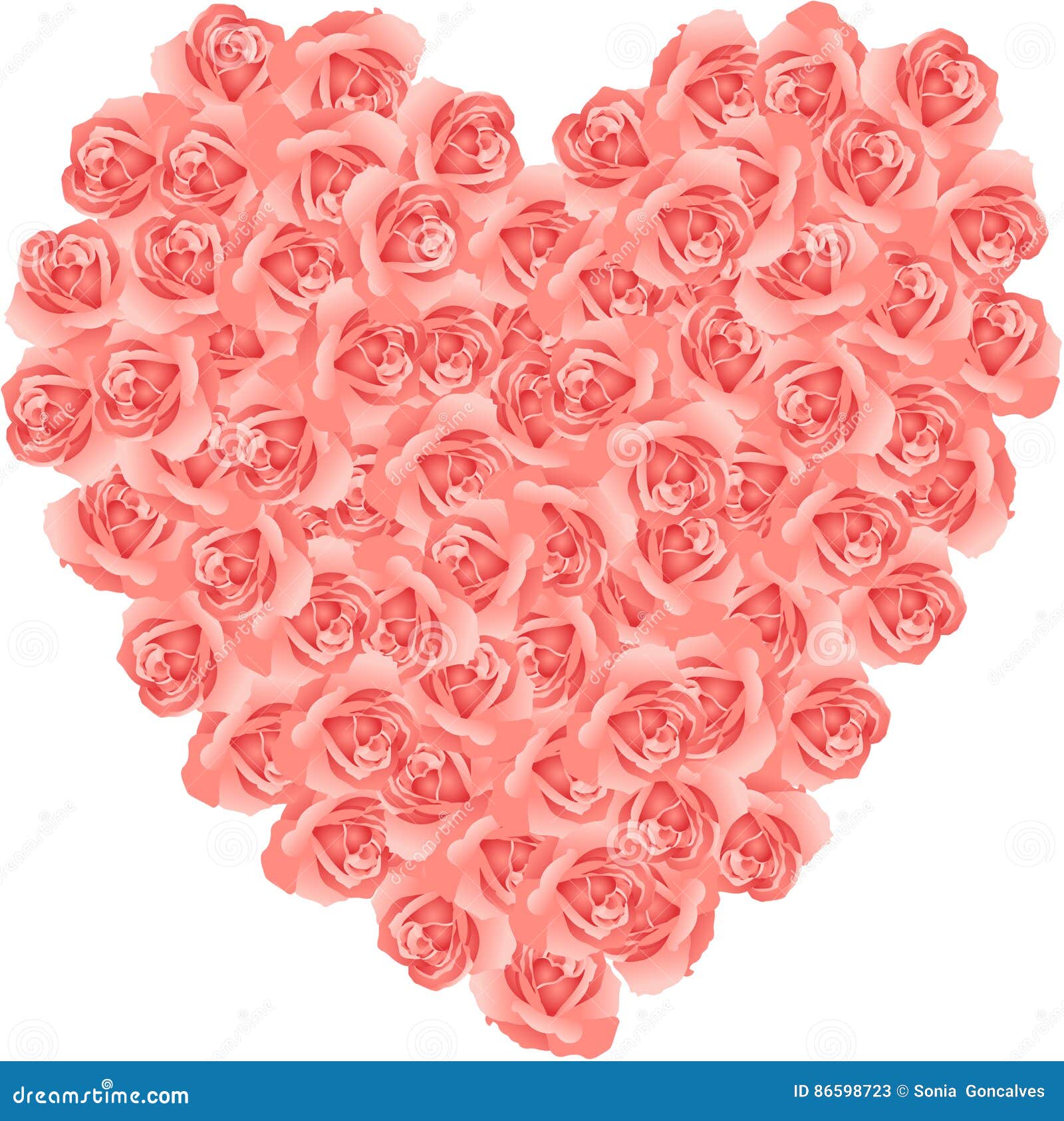Pink roses shaped heart stock vector. Illustration of scrapbook - 86598723