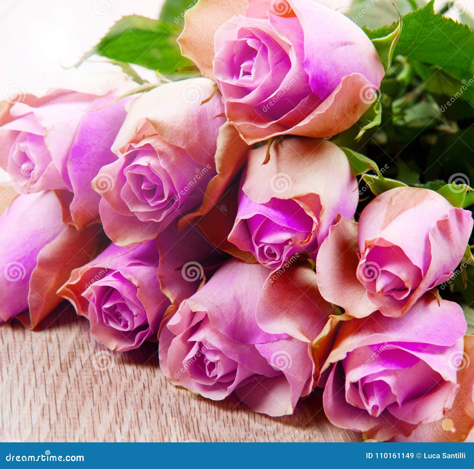 Pink Roses on Wood Background Stock Image - Image of pink, bunch: 110161149