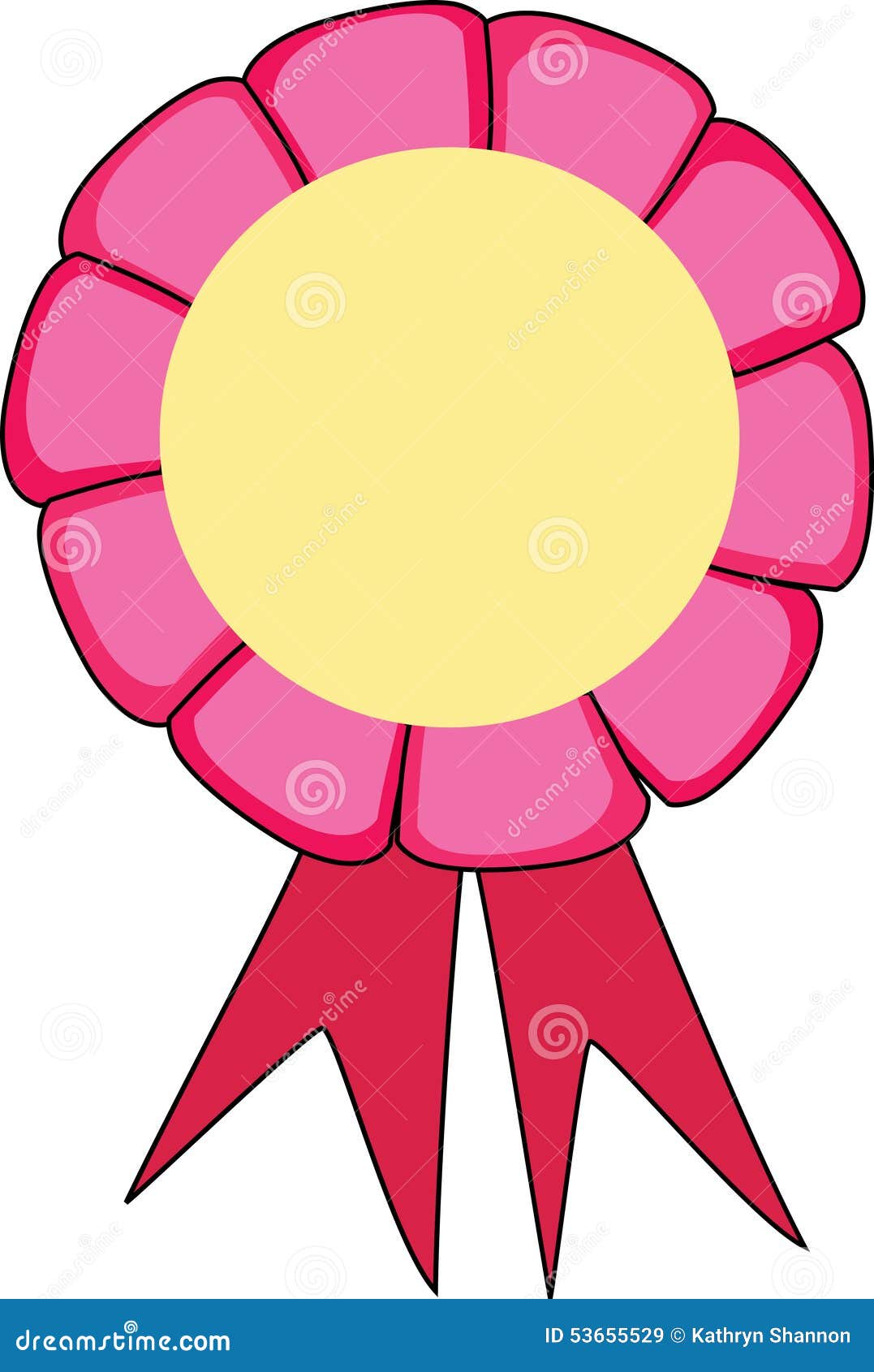 A pink rosette stock vector. Illustration of award, silk - 53655529