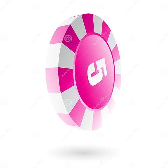 Pink roulette chip stock vector. Illustration of dice - 14978788
