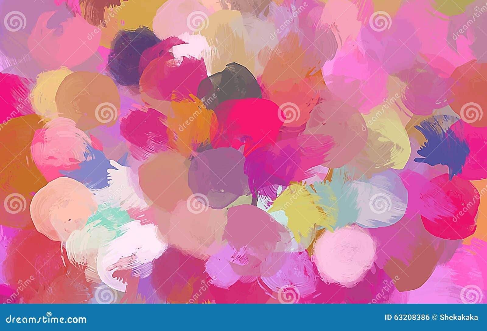Pink Round Brush Strokes Background Stock Illustration - Illustration ...