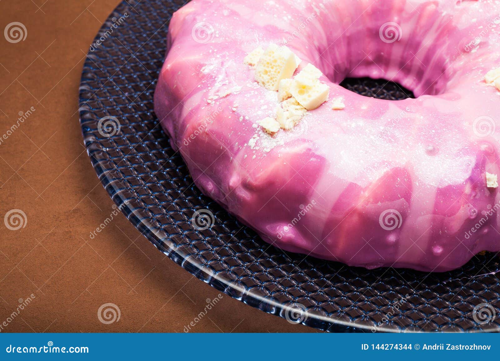 Pink Round Donut Dessert. Sweet Home Baking Stock Photo - Image of ...