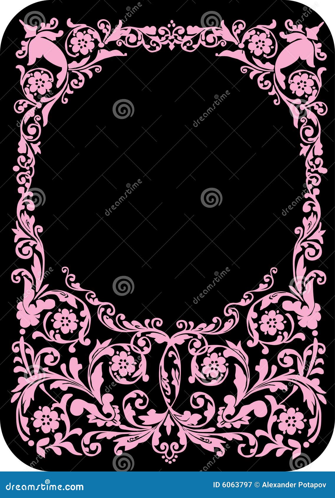 Pink Round Frame Illustration Stock Illustration - Illustration of ...
