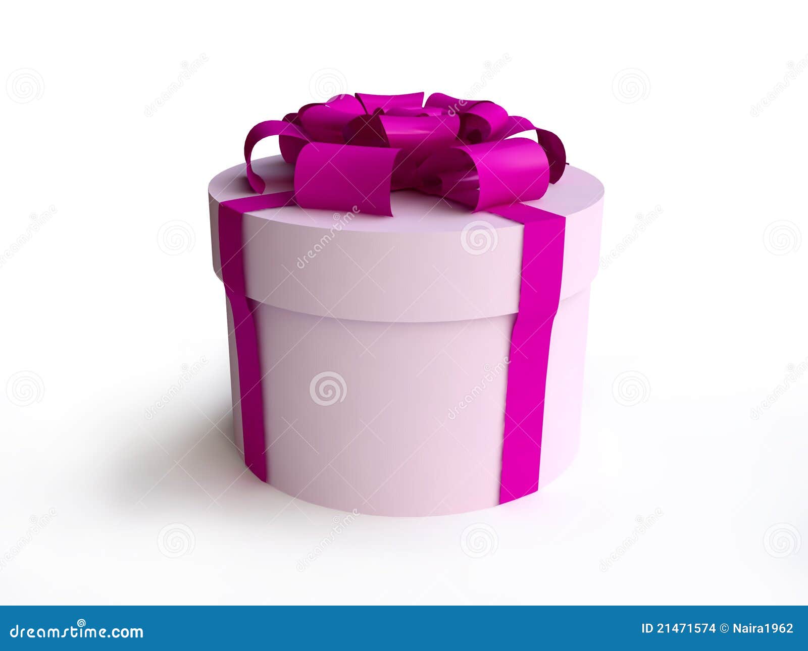 Pink Round Gift Box with Nice Ribbon Stock Illustration - Illustration ...