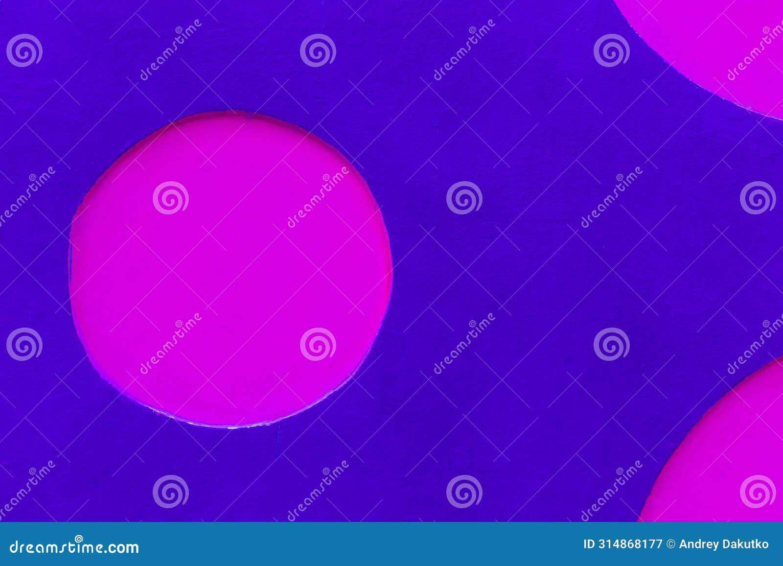Pink Round Objects Design Detail Interior Decoration Wall Blue Paint ...