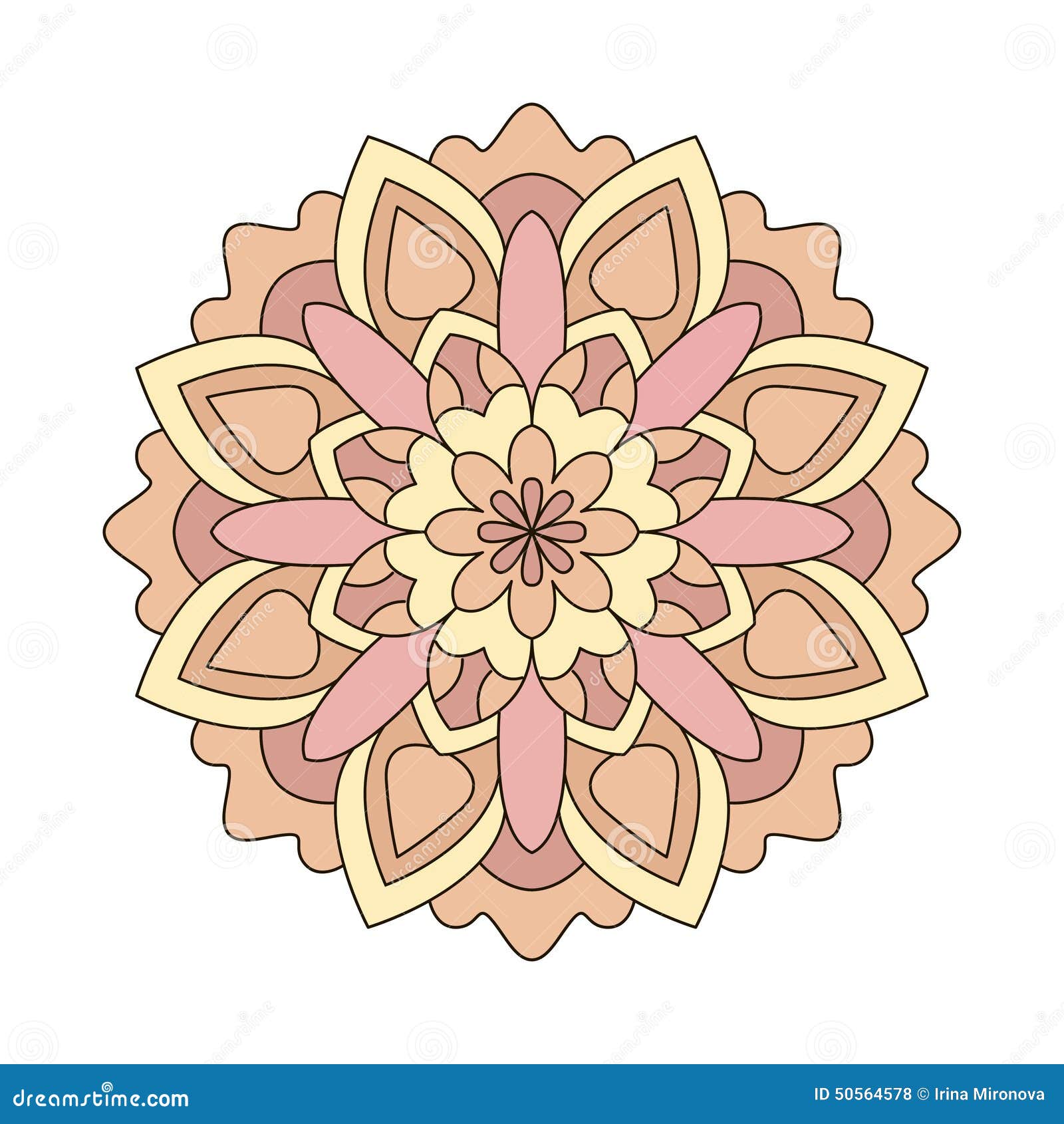 Pink Round Ornament Pattern Stock Vector - Illustration of floral ...