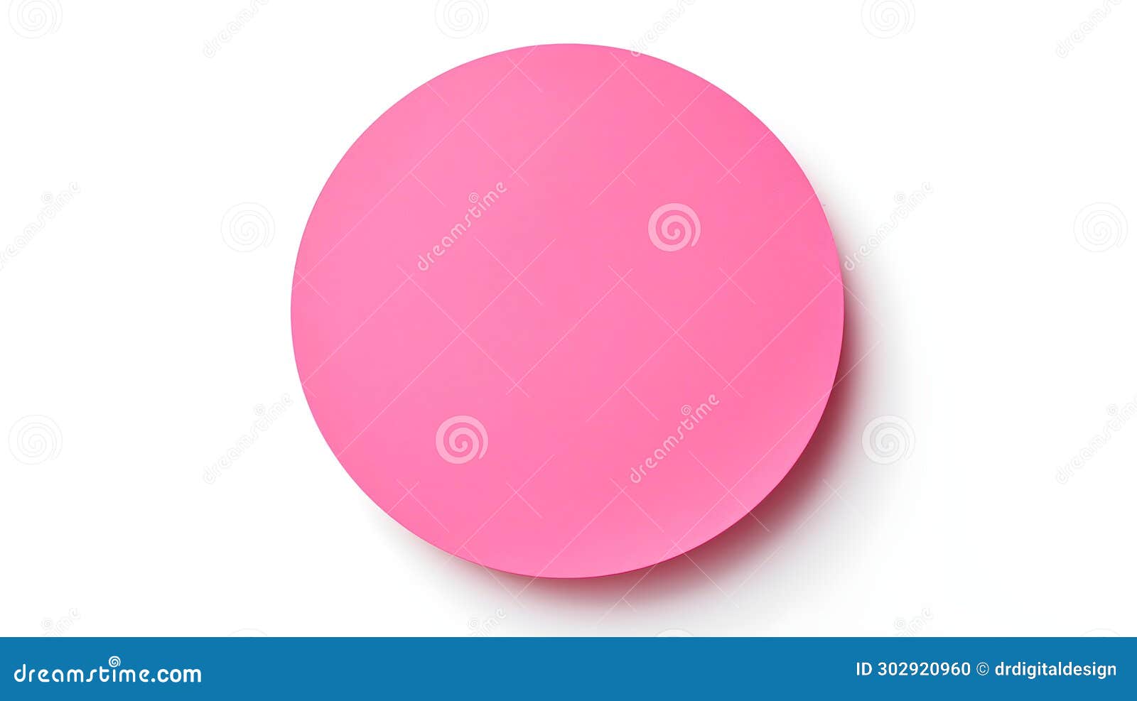 Pink Round Paper Note on a White Background. Brainstorming Template ...