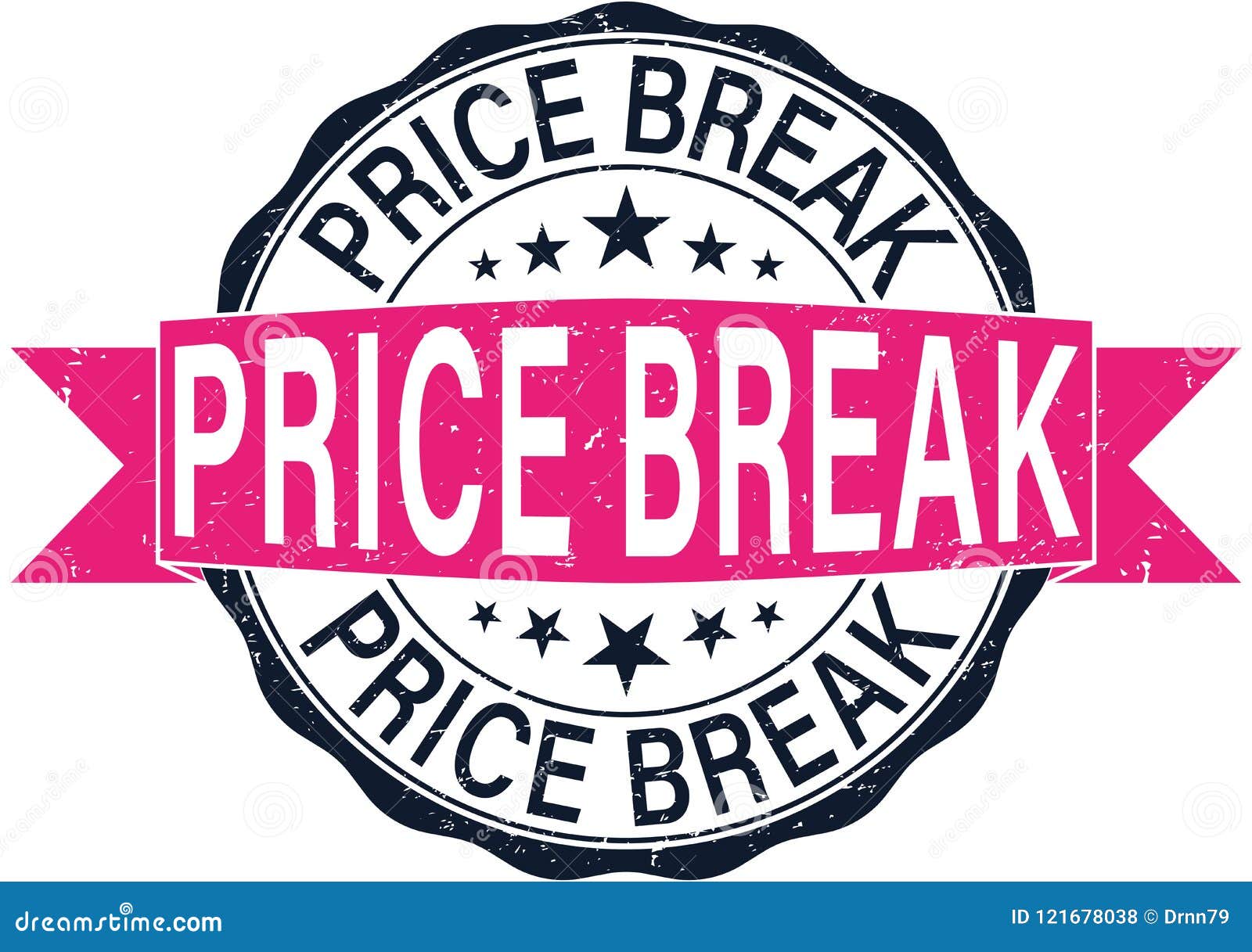 Pink Round Price Break Rubber Stamp Web Badge Stock Illustration ...