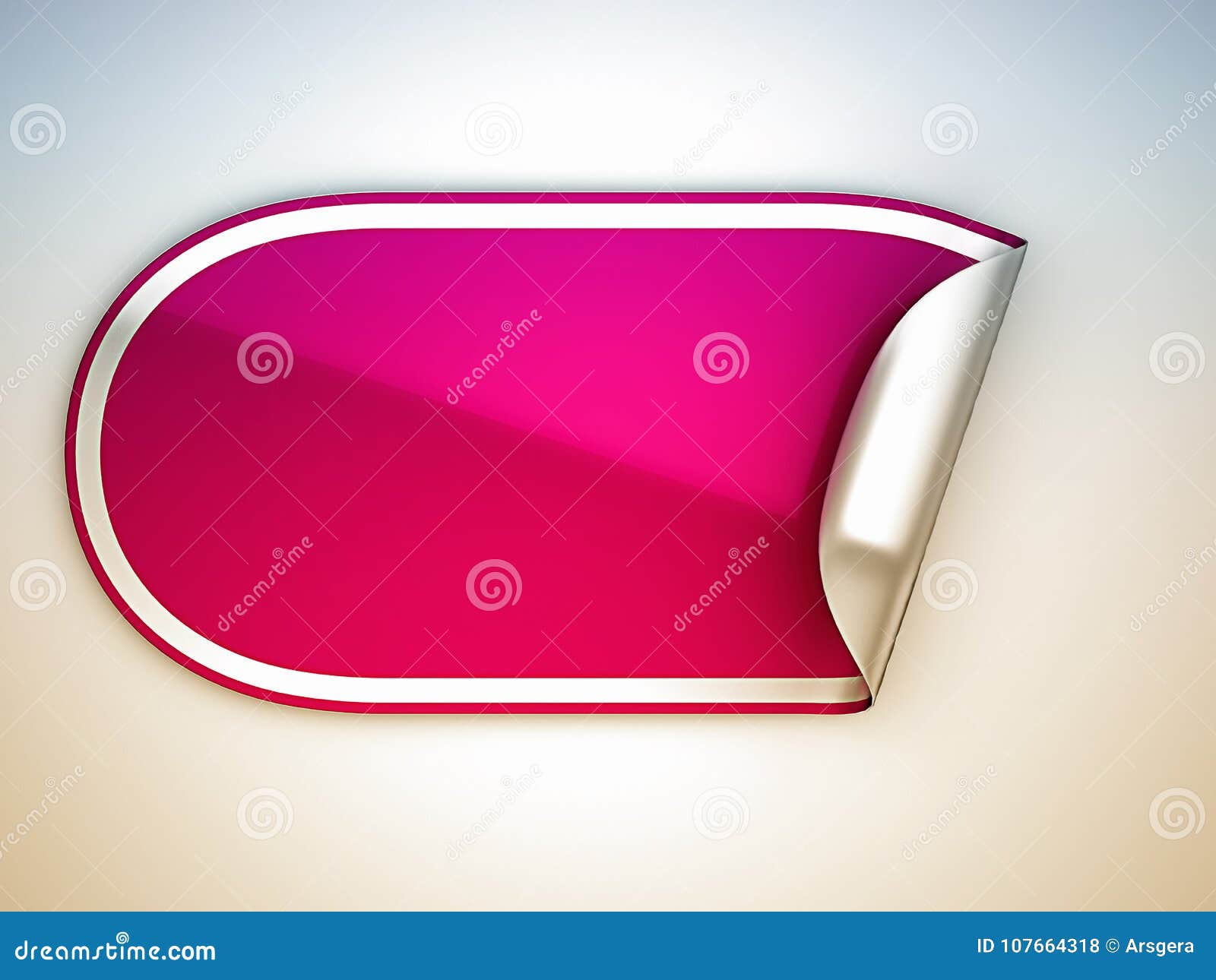 Pink Rounded Bent Sticker or Label Stock Illustration - Illustration of ...