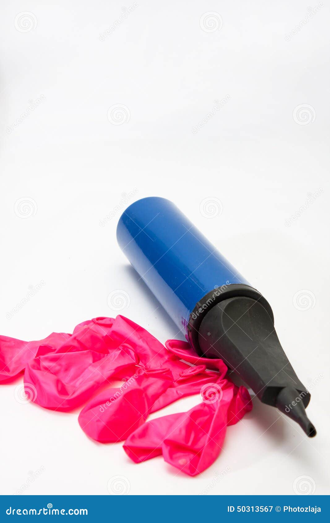 Pink Rubber Balloons and Inflatable Pump Stock Image - Image of float ...