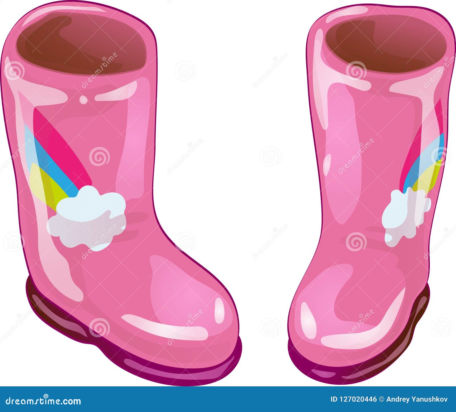 Pink Rubber Boots in a Vector Style Isolated. Stock Vector ...