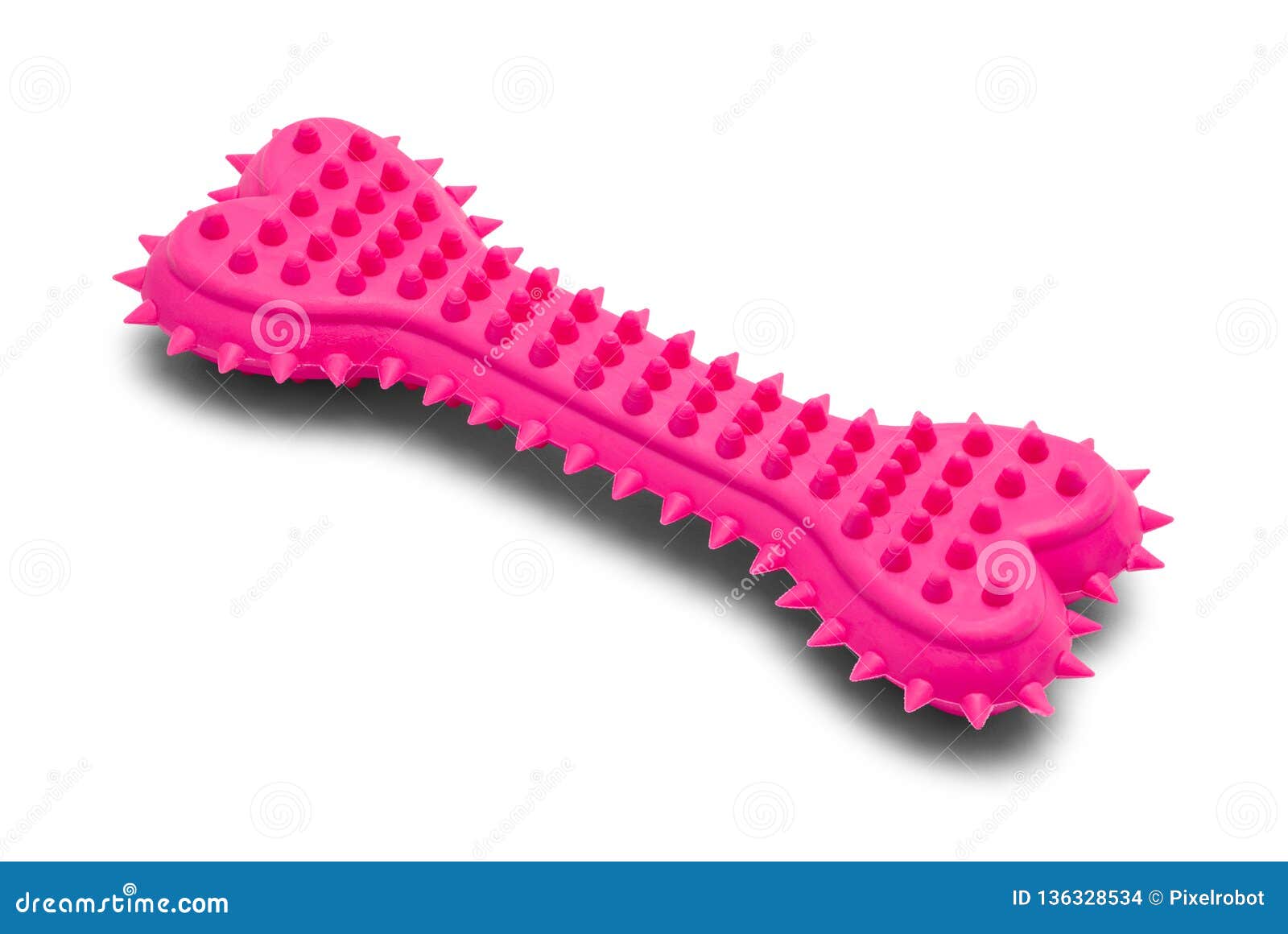 Pink Rubber Dog Bone stock photo. Image of bone, rubber - 136328534