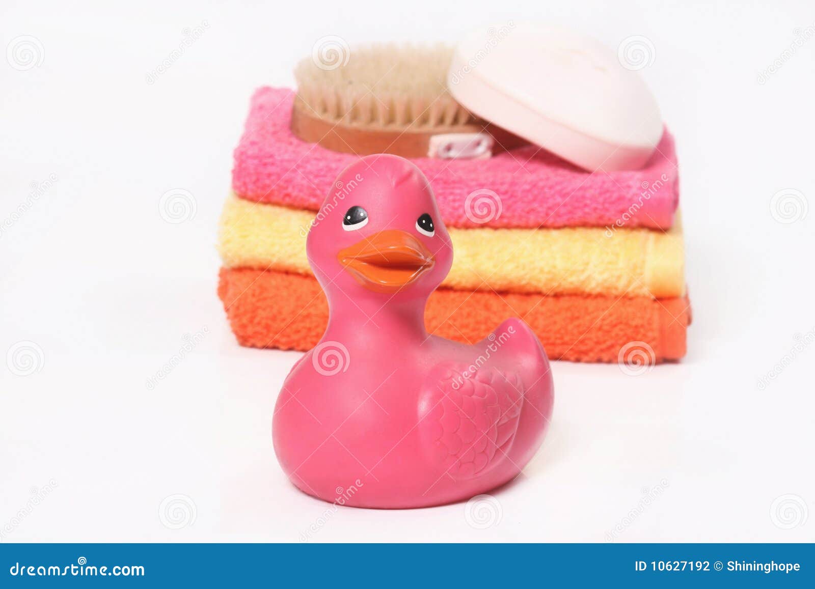 Pink Rubber Duck stock photo. Image of plastic, clean - 10627192