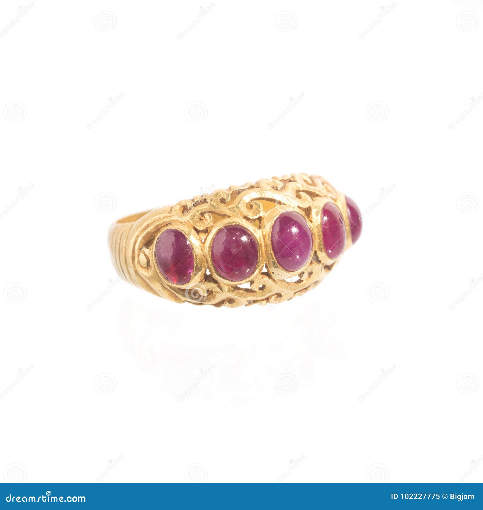 Pink ruby on gold ring stock image. Image of gemstone - 102227775