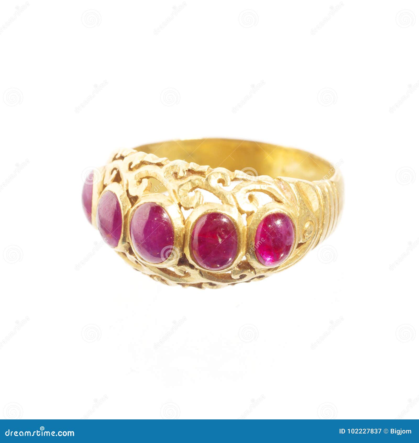 Pink ruby on gold ring stock image. Image of metal, bright - 102227837