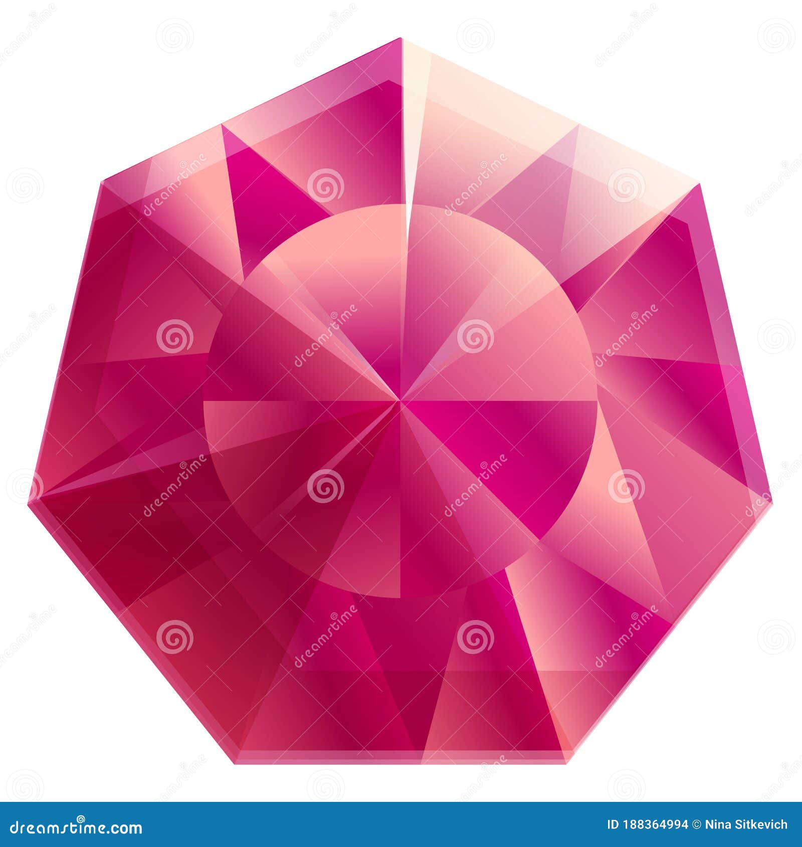 Pink Ruby Icon, Cartoon Style Stock Vector - Illustration of circle ...