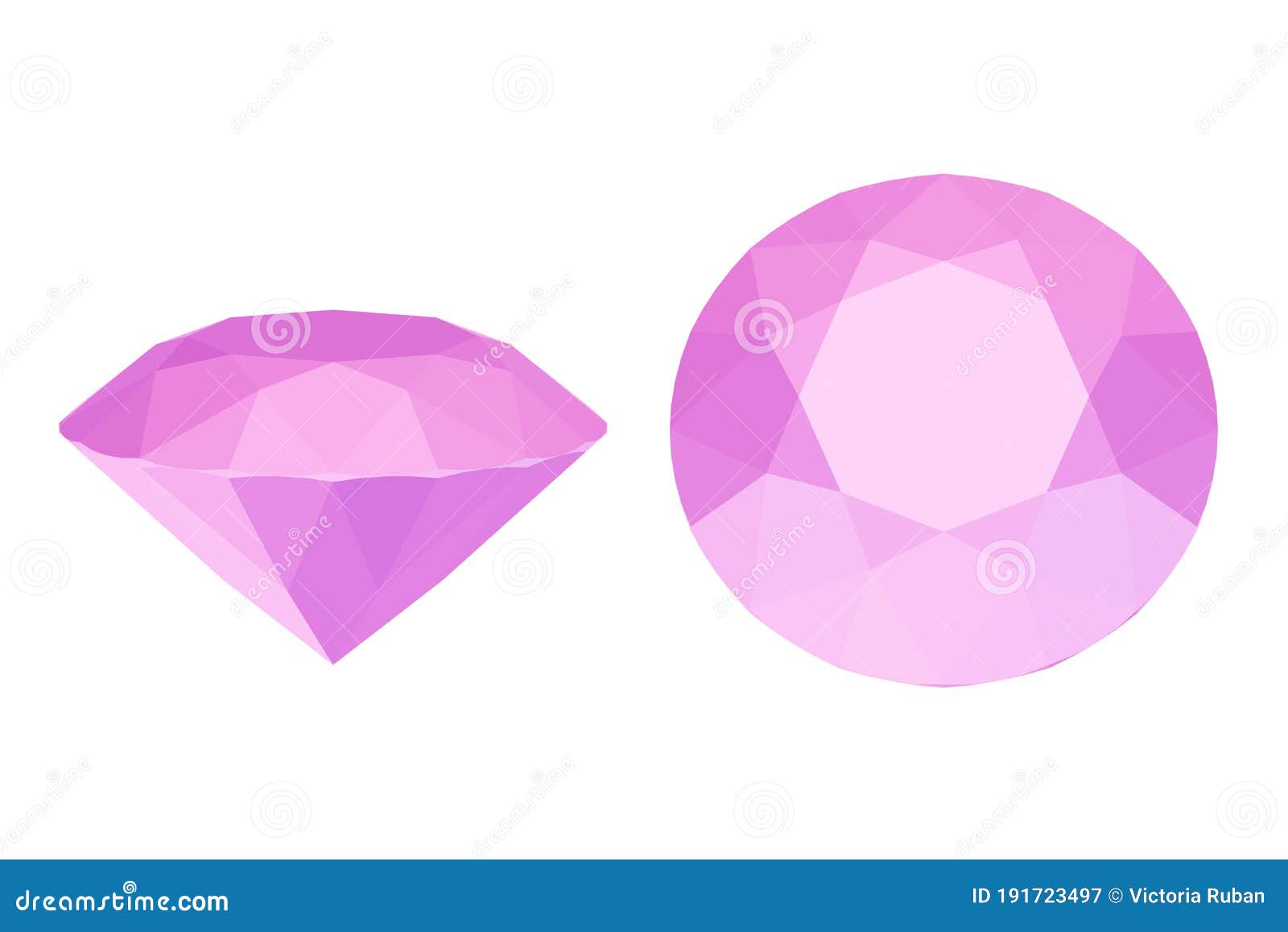 Pink Ruby Stone, Precious Diamond Stock Illustration - Illustration of ...