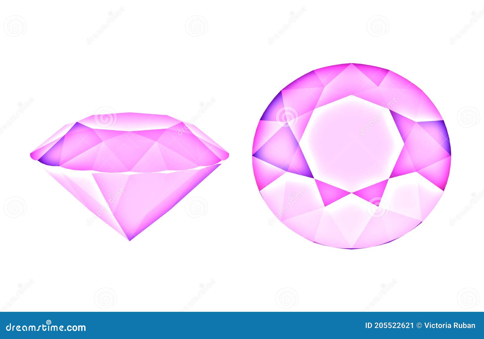 Pink Ruby Stone, Precious Diamond Stock Illustration - Illustration of ...
