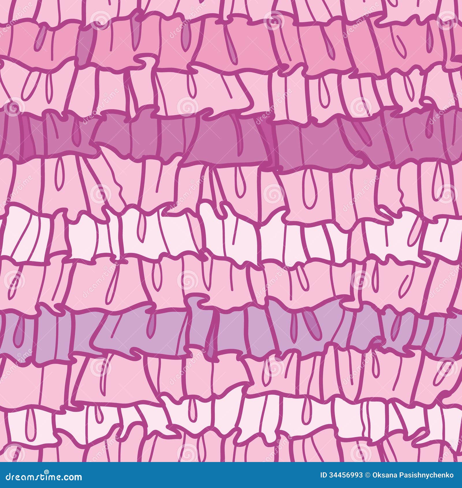 Pink Ruffle Fabric Stripes Seamless Pattern Stock Photos - Image: 34456993