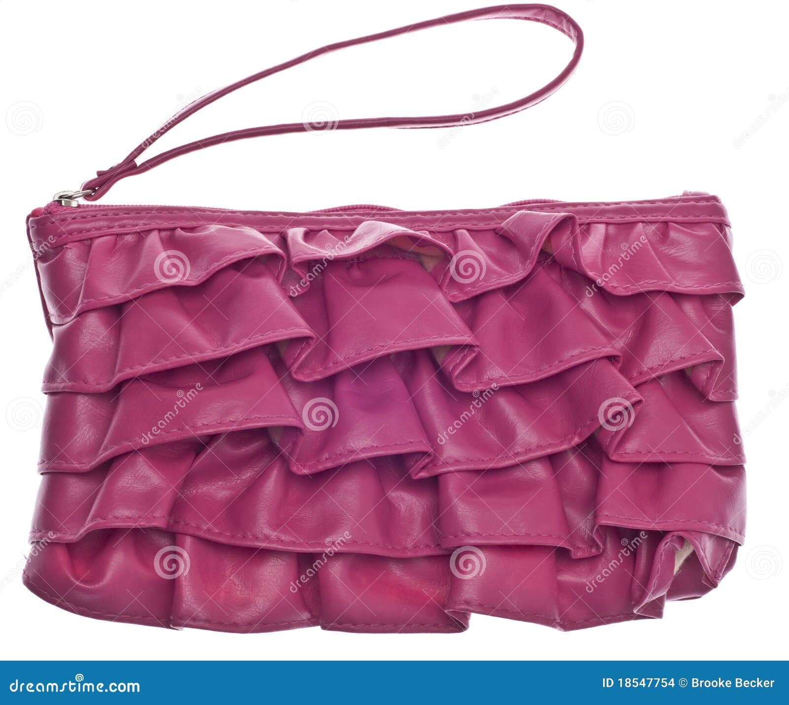 Pink Ruffled Clutch Purse stock photo. Image of clipping - 18547754