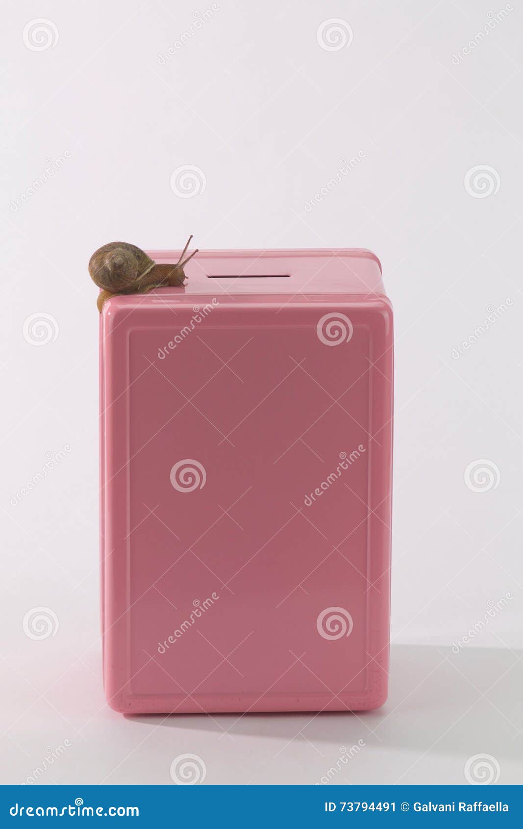 Pink Safe Maney Box with Little Snail on the Top Stock Image - Image of ...