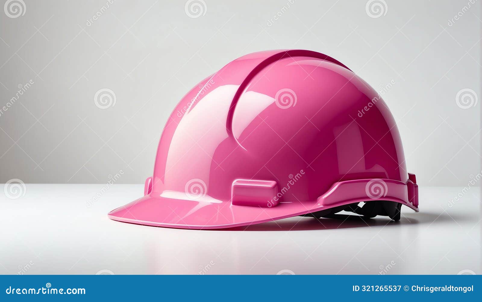 Pink Safety Helmet on Plain White Background with Ai Generated Stock ...