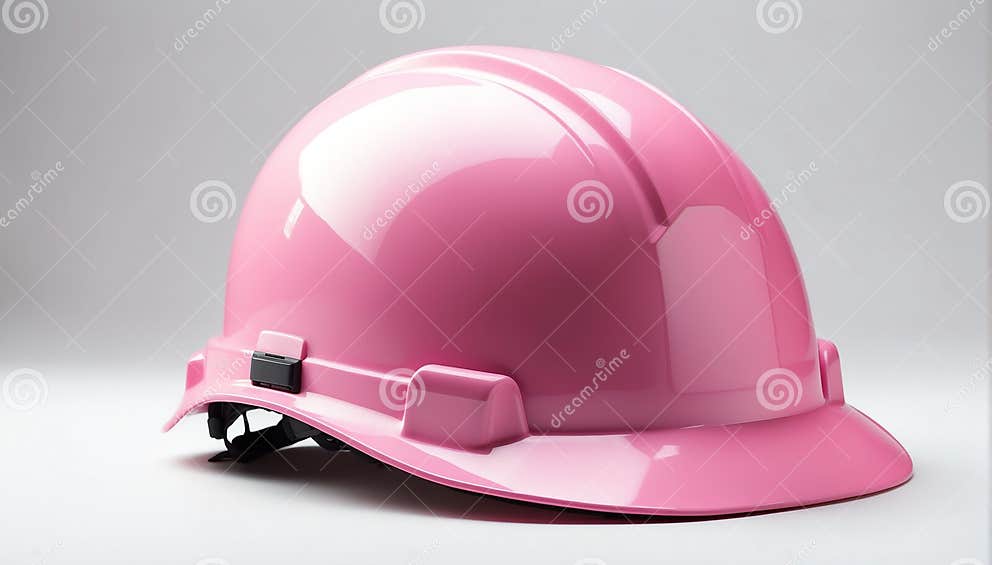 Pink Safety Helmet on Plain White Background with Ai Generated Stock ...
