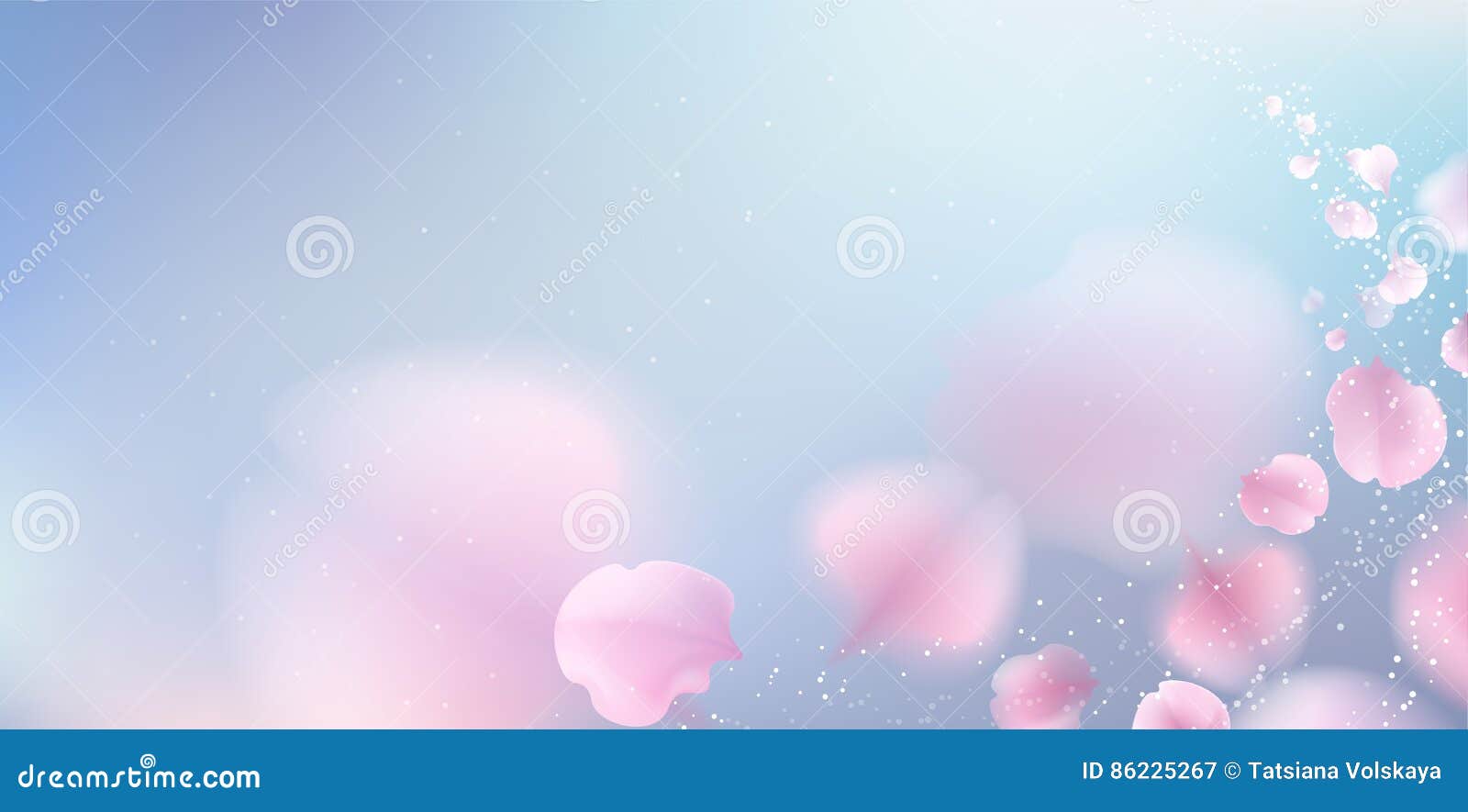 Pink Sakura Falling Petals Vector Background. 3D Romantic Illustration ...