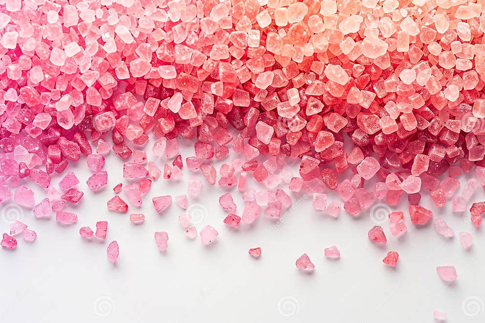 Pink Salt Crystals Creating a Gradient Effect from Dense To Sparse on a ...