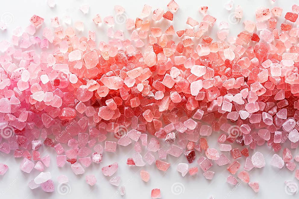 Pink Salt Crystals Creating a Gradient Effect from Dense To Sparse on a ...
