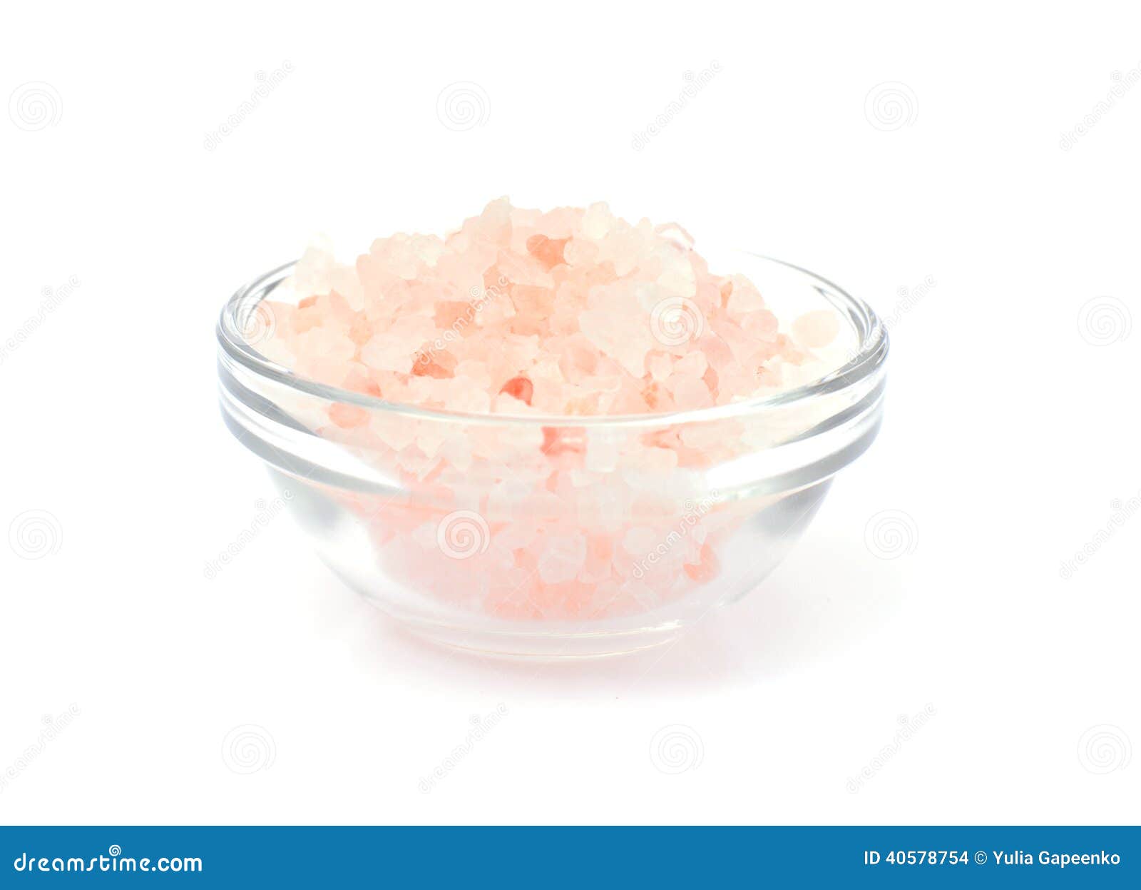 Pink Salt in Glass Bowl Isolated on White Background Stock Photo ...