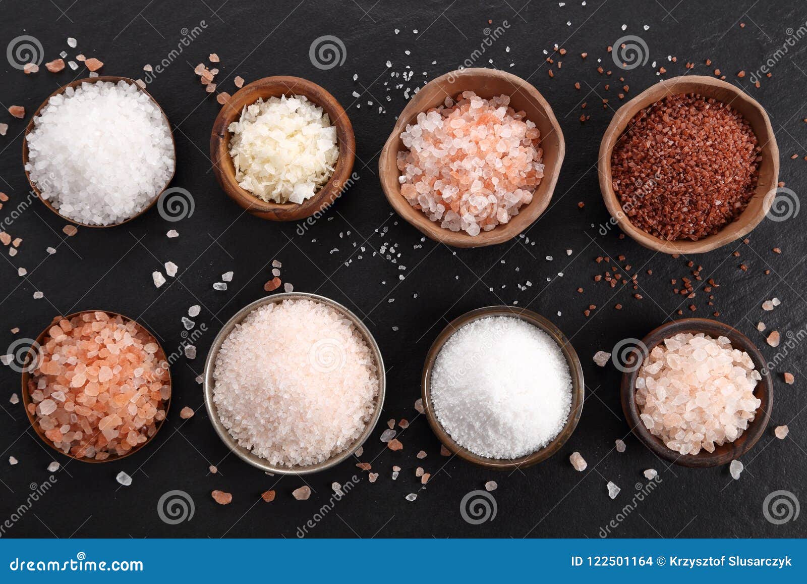 Various Types of Table Salt. Stock Photo - Image of himalayan, macro ...