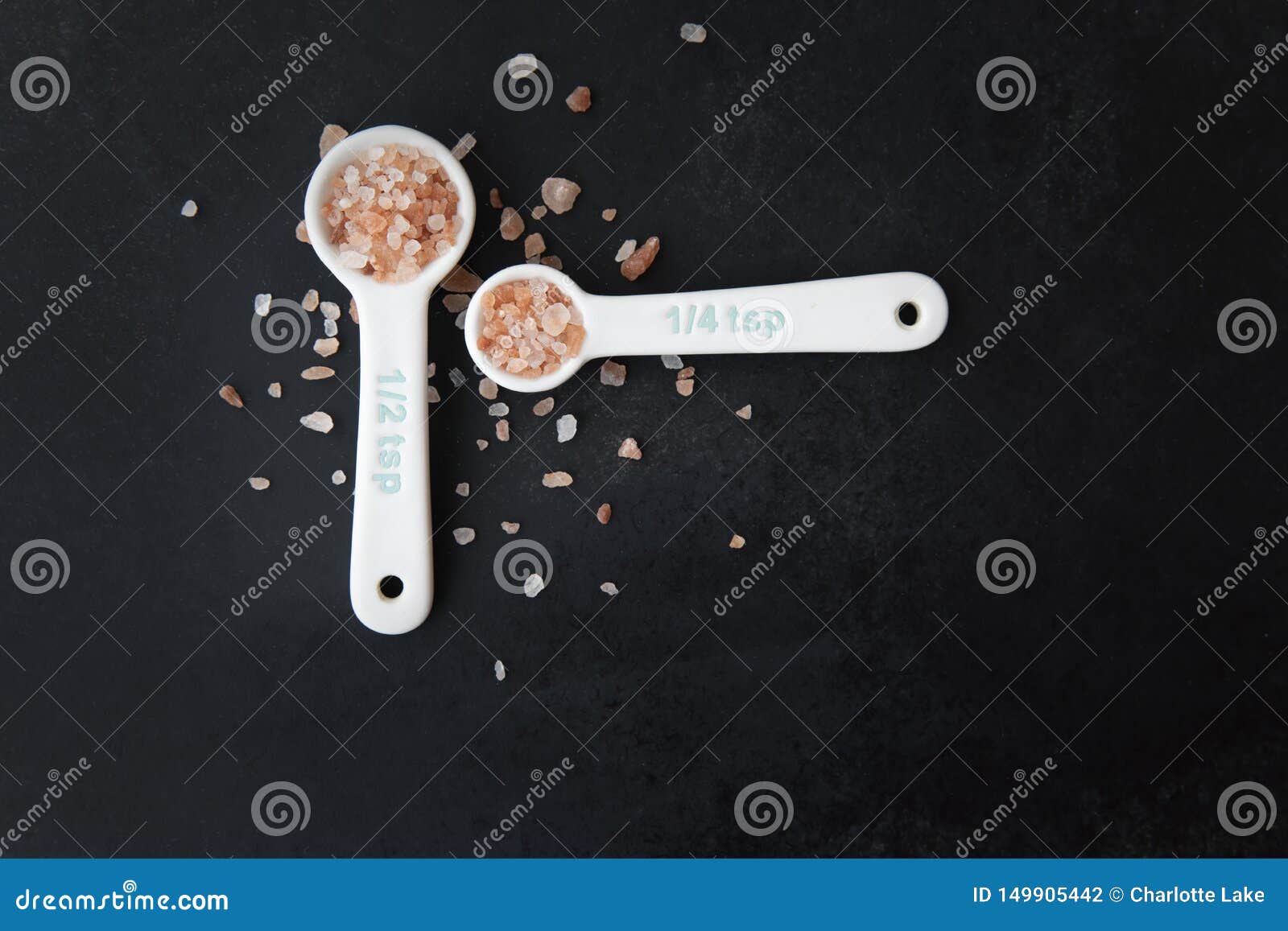 Pink Salt in Measuring Spoons Stock Photo - Image of spoon, salty ...