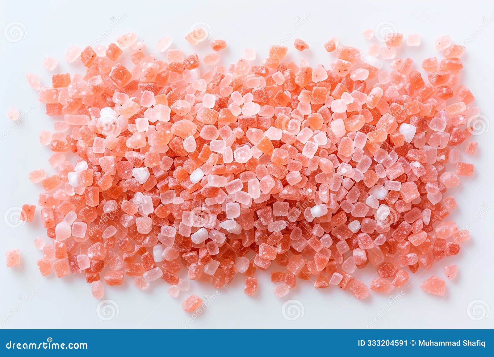 Pink Salt in a Neat Rectangular Pile on a Solid White Background, with ...
