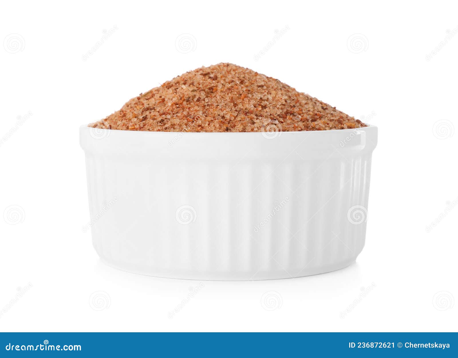 Pink Salt with Spices in Bowl Isolated on White Stock Image - Image of ...