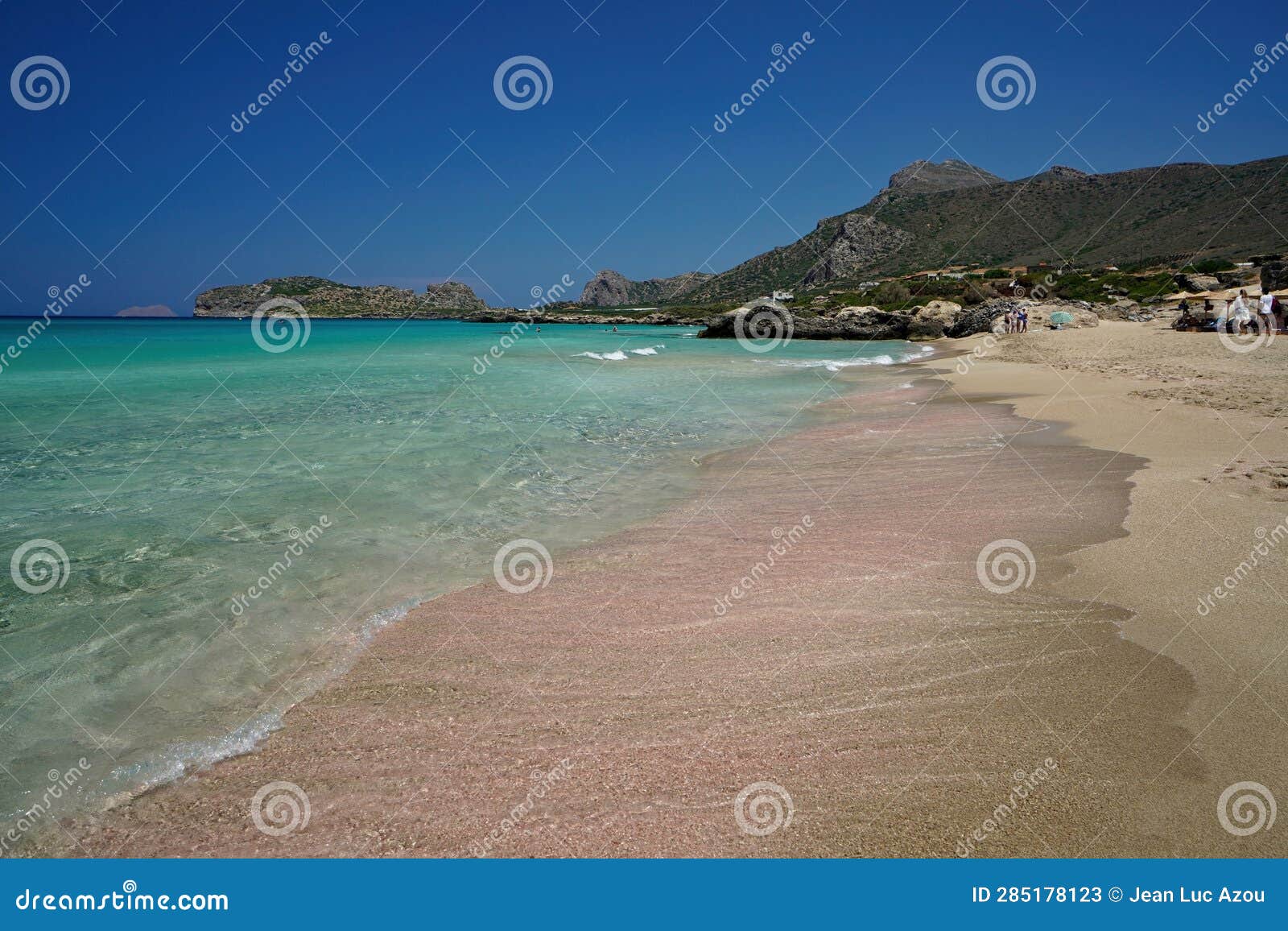 Pink Sand at Falasarna Beach in Crete Stock Image - Image of greece ...