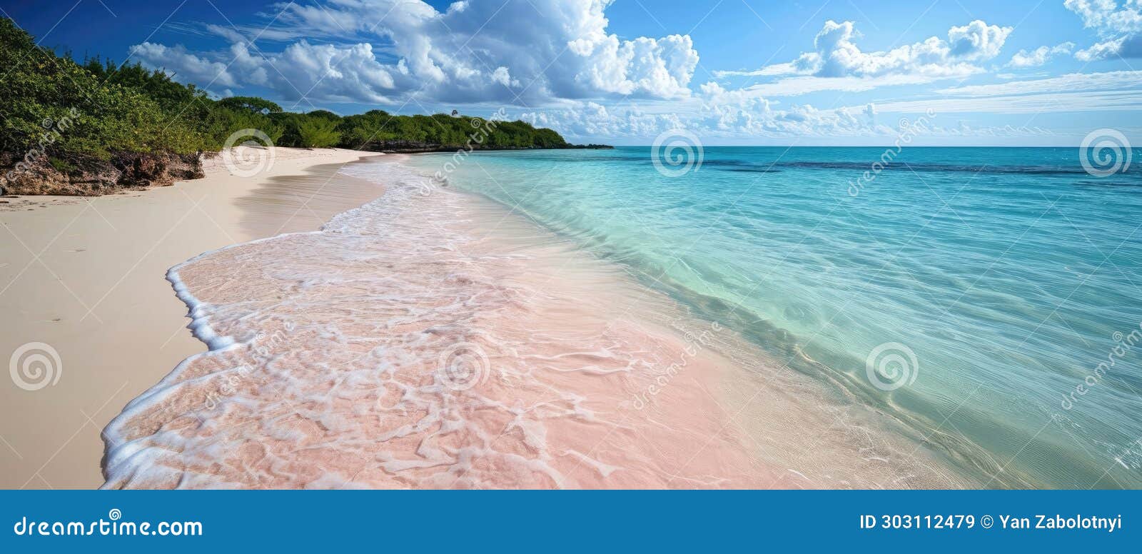 Pink Sands Beach Pastel Hues in a Pristine Paradise Setting Stock ...