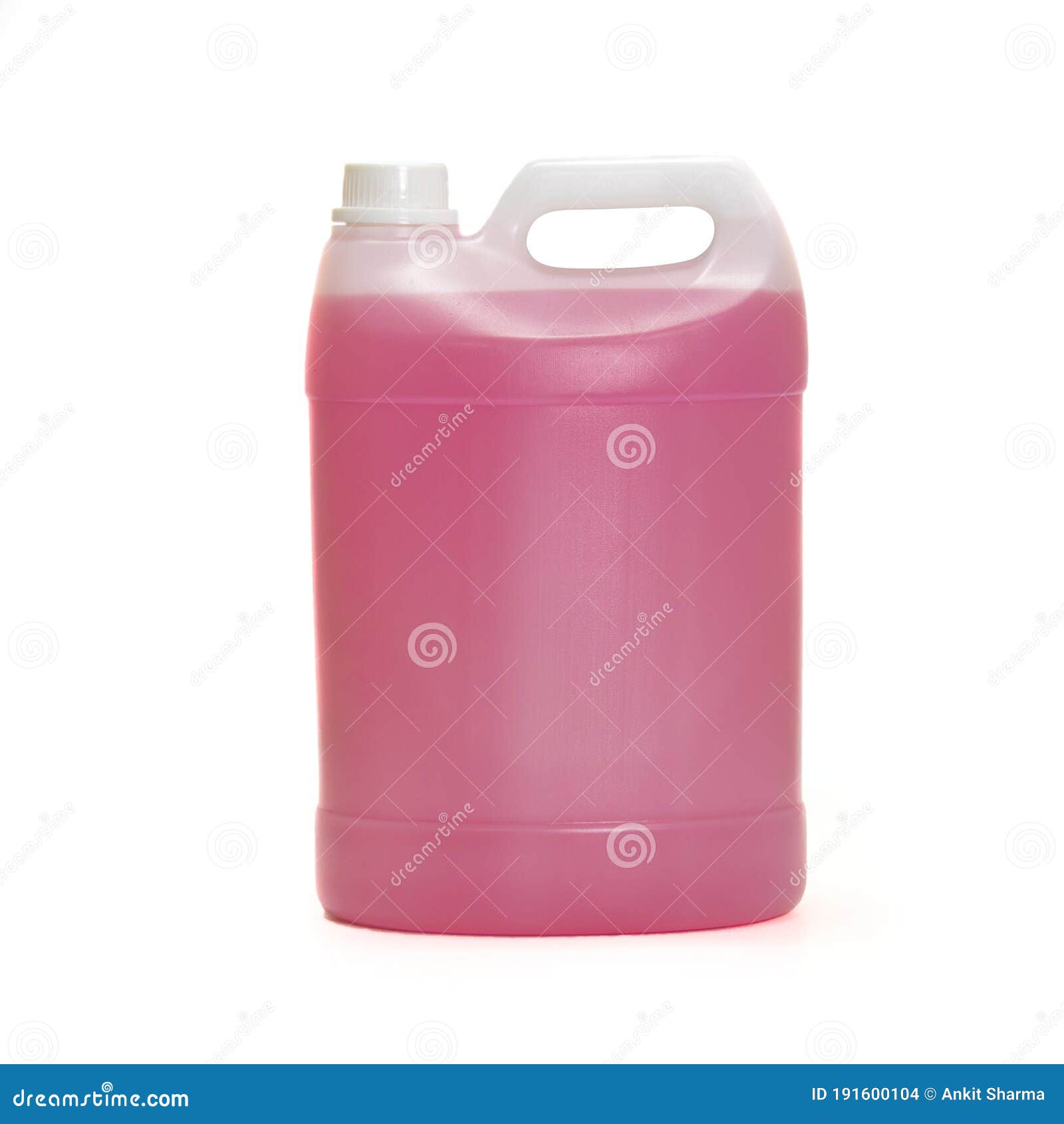 Pink Sanitizer Five Liter Can without Label Stock Photo - Image of ...