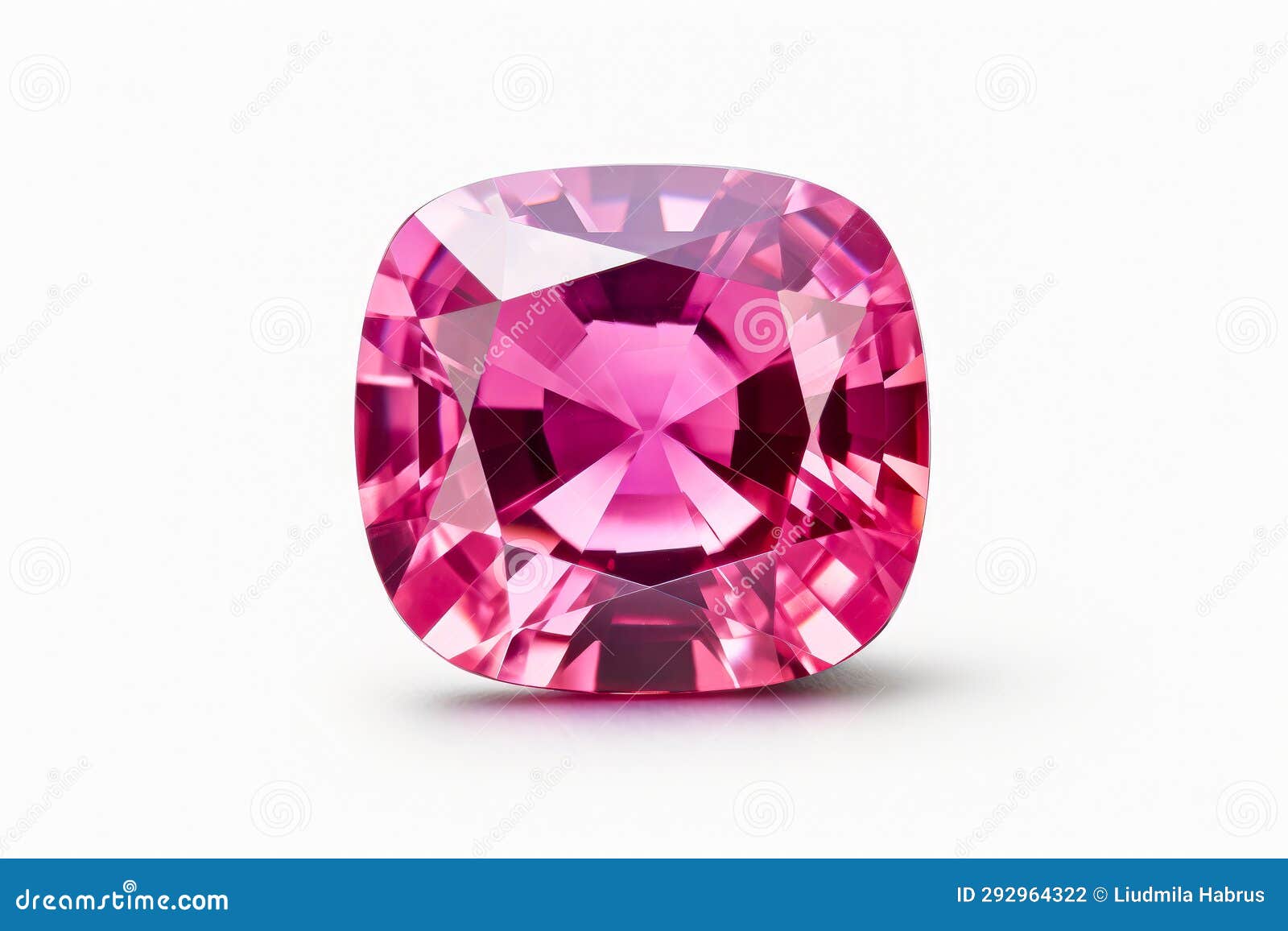 Pink Sapphire on White Background (high Resolution 3D Image) Stock ...