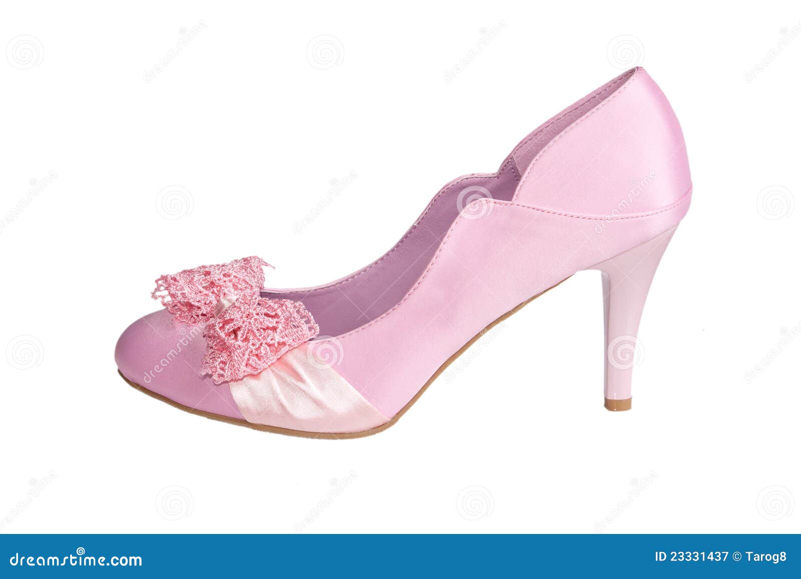Pink Satin Shoe Isolated on a White Stock Image - Image of lady ...