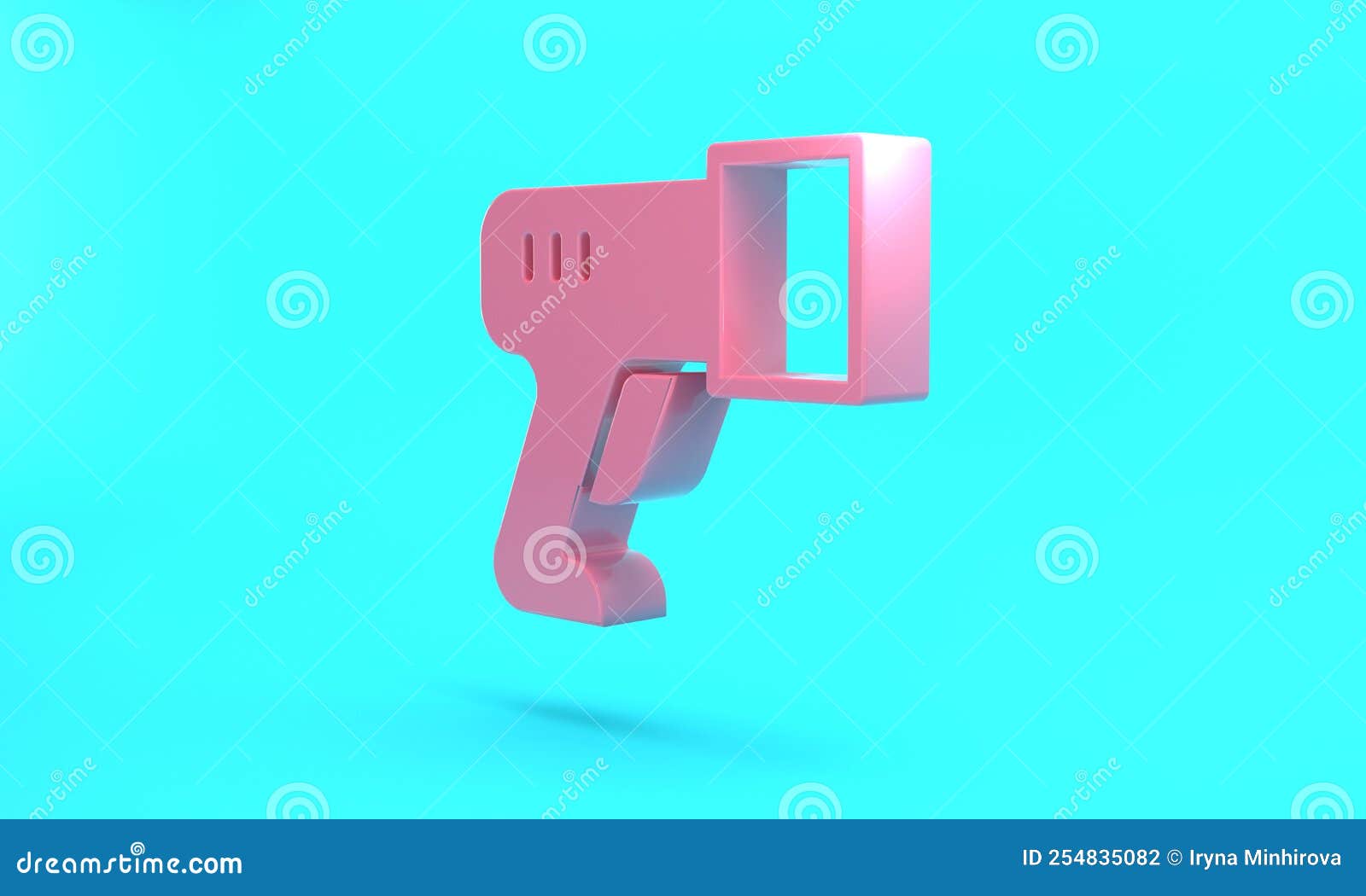 Pink Scanner Scanning Bar Code Icon Isolated on Turquoise Blue ...