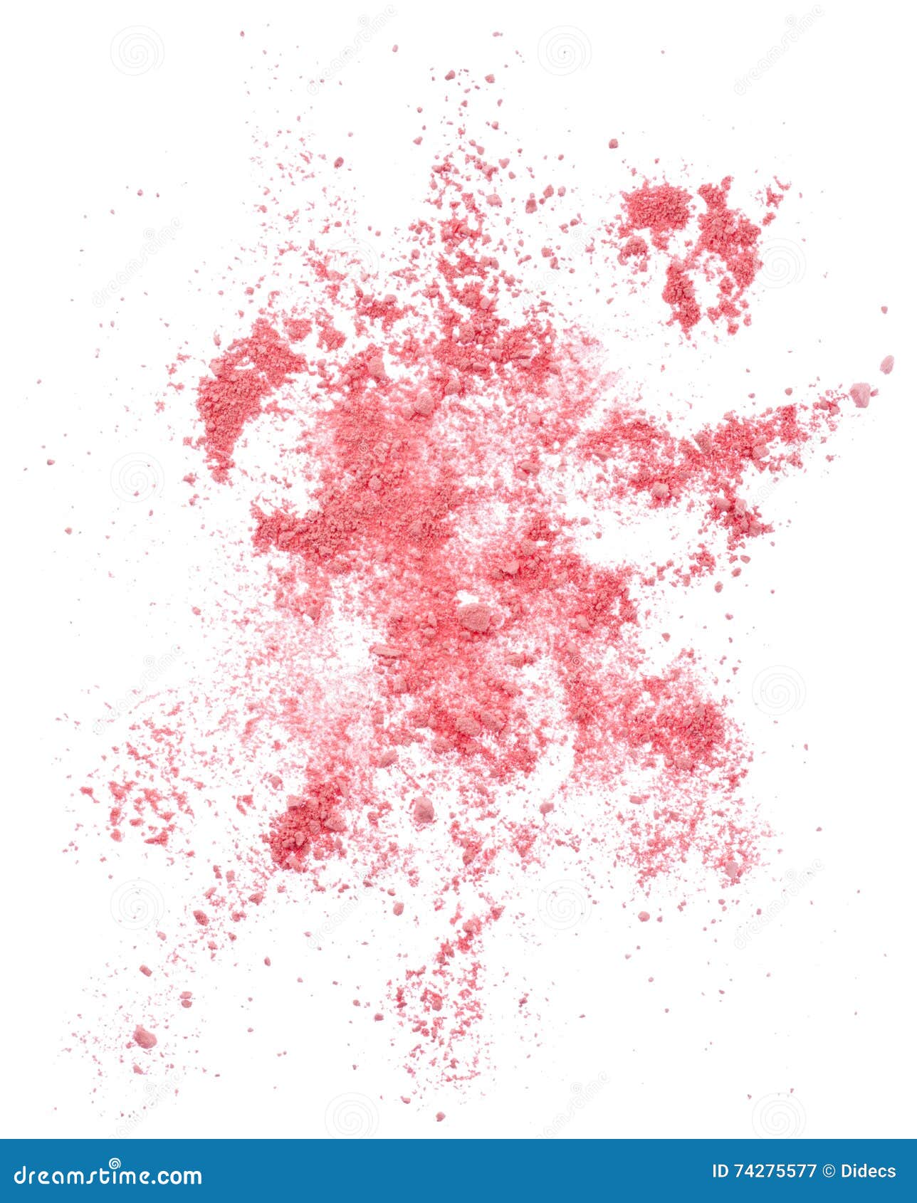 Pink Scattered Face Powder Isolated on White Background Stock Image ...