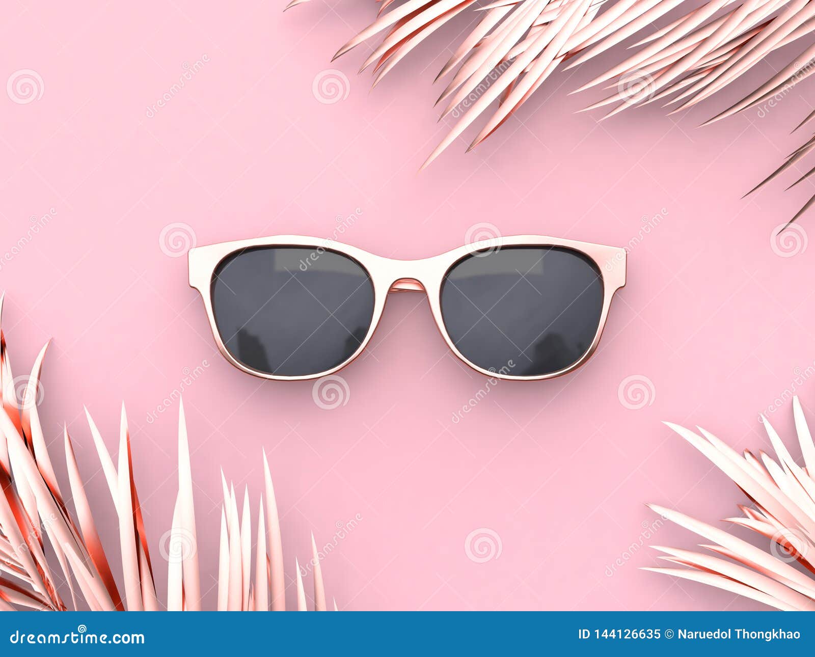 3d Rendering Pink Scene Abstract Sunglasses Summer Concept Stock ...