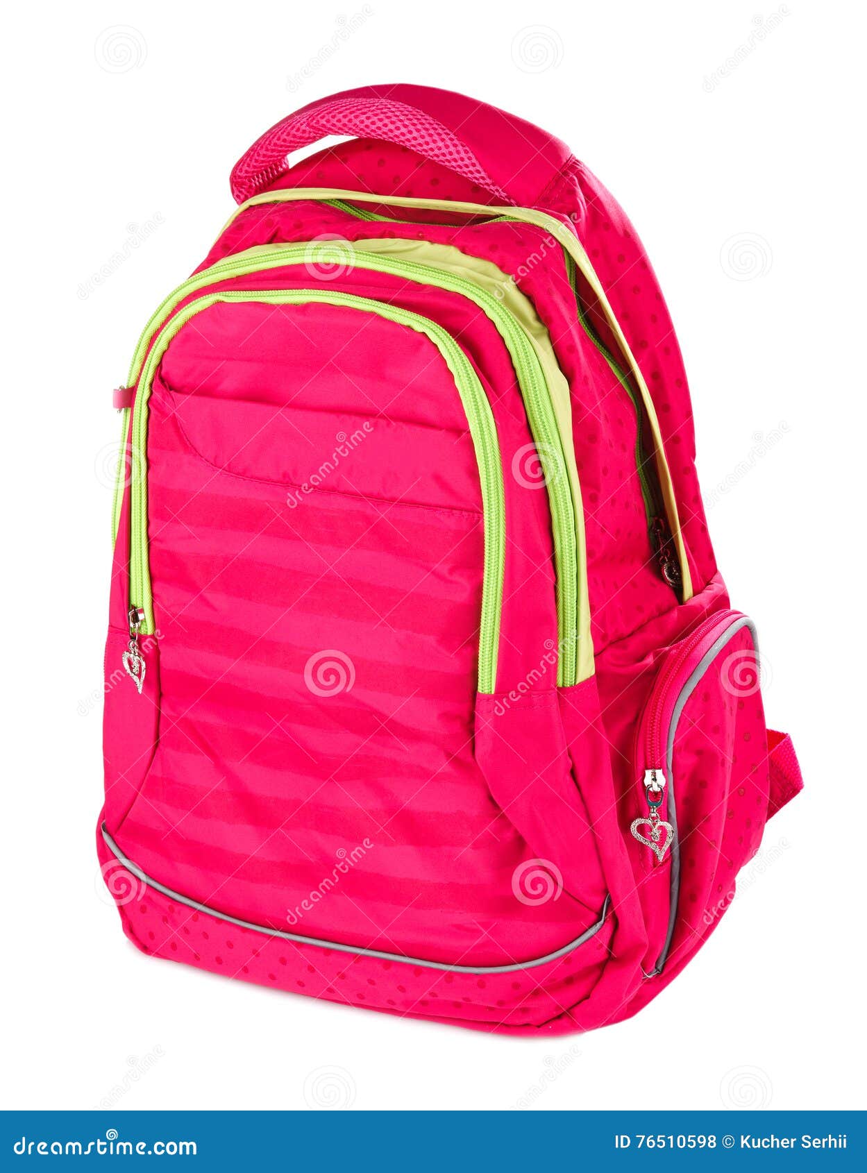 Pink School Backpack Isolated White Stock Photo - Image of people ...