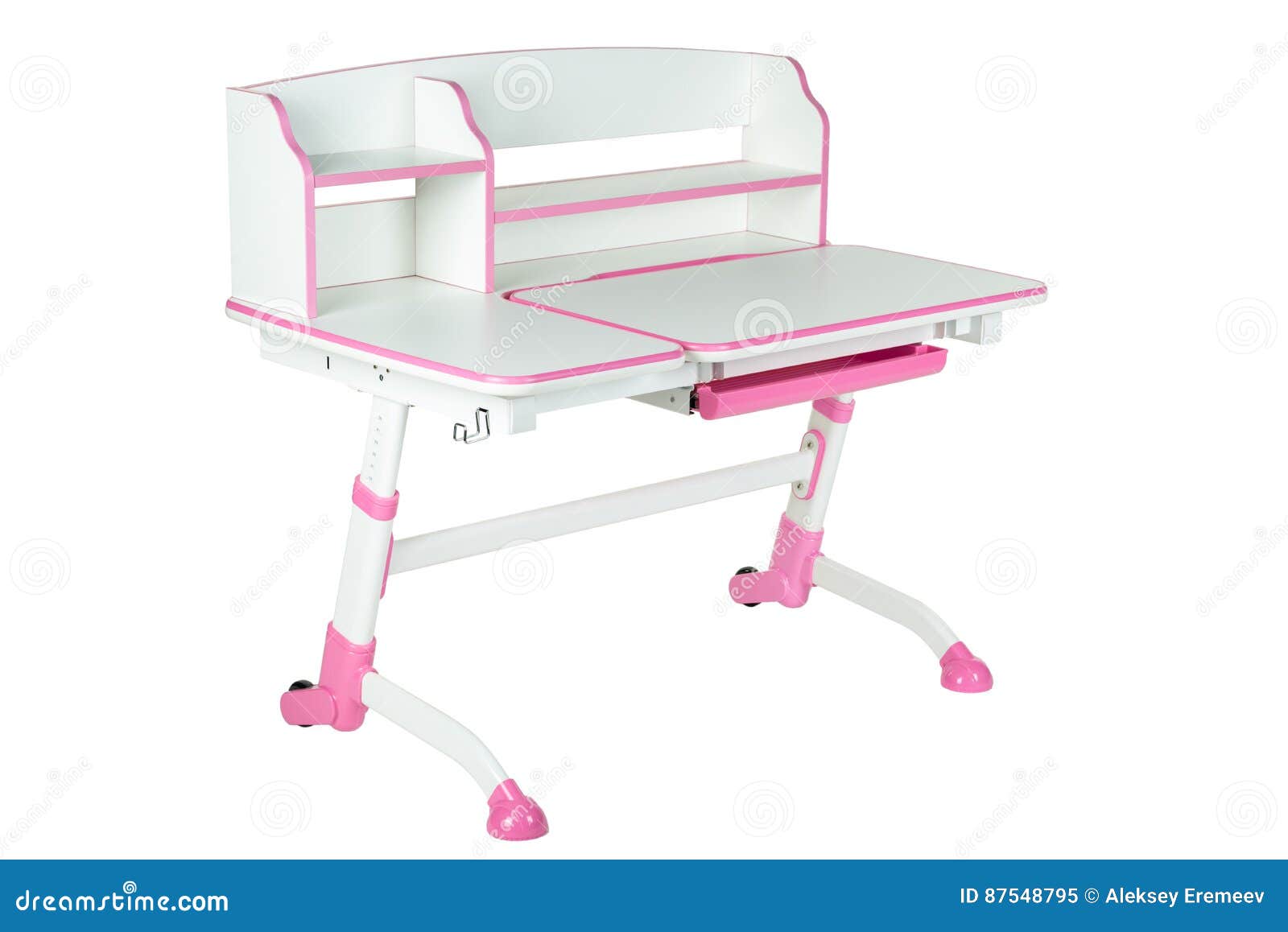 Pink school desk stock image. Image of design, indoor - 87548795